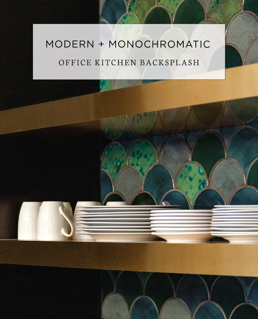 Modern & Monochromatic Backsplash for an Office Kitchen – Mercury Mosaics