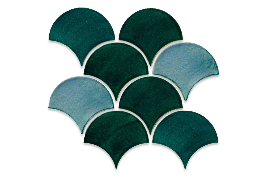 Tropical Green Fish Scale Tile | Shop Mercury Mosaics Tile