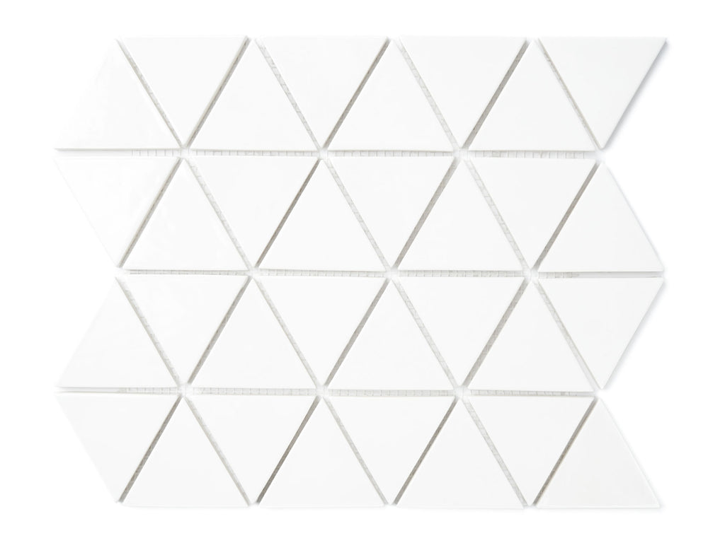 Small White Triangle Tiles | Mercury Mosaics