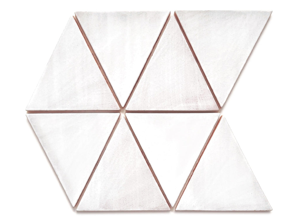 Large White Triangle Pattern Tiles | Mercury Mosaics