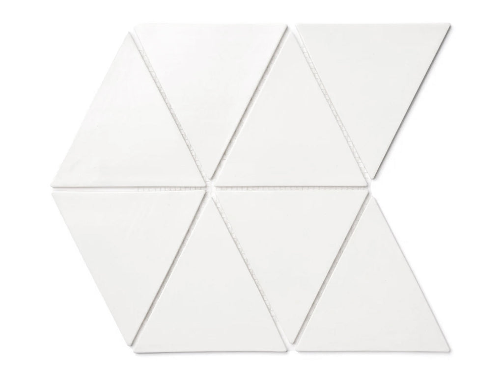 Large White Wall Triangle Tiles | Mercury Mosaics
