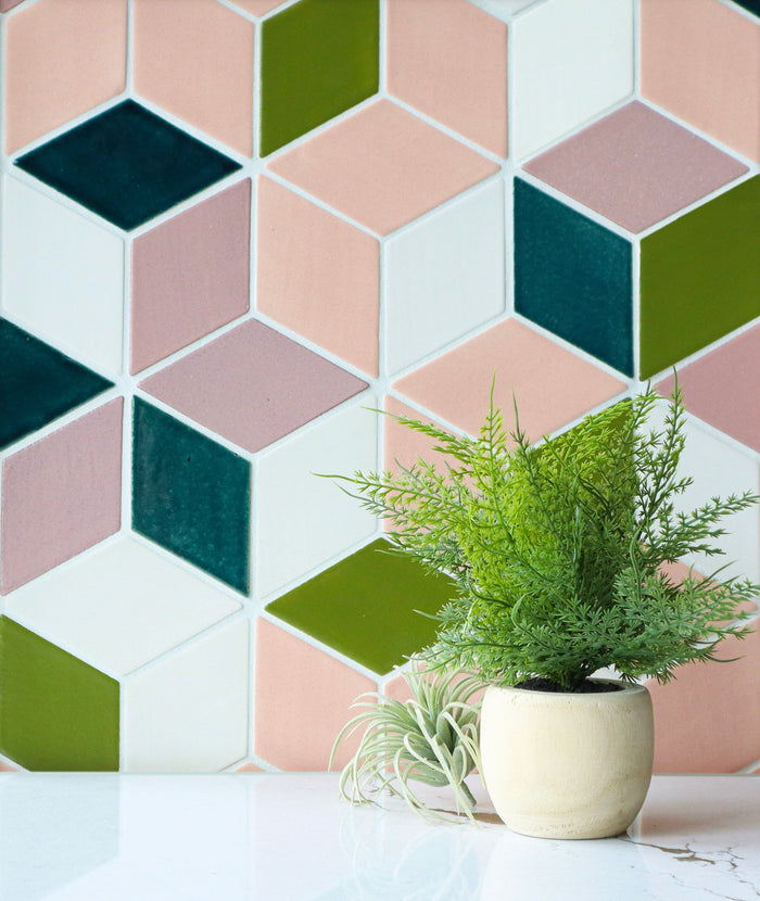 Medium Diamond Tiles | Decorative Mosaic Tile Backsplash – Mercury Mosaics