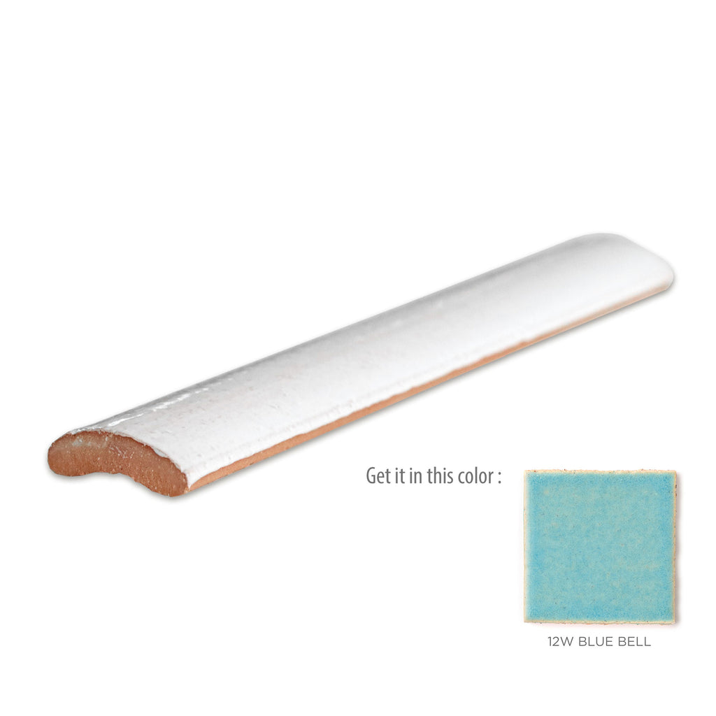 Light Blue Ceramic Quarter Round Tile Corner Trim | Mercury Mosaics