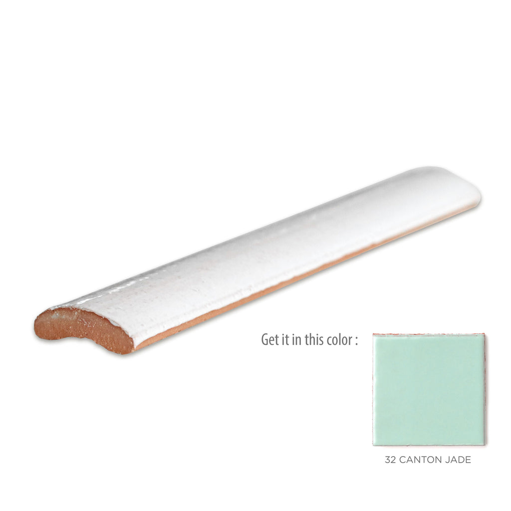 Quarter Round Trim - 32 Canton Jade | Shop Handmade Tile by Mercury Mosaics
