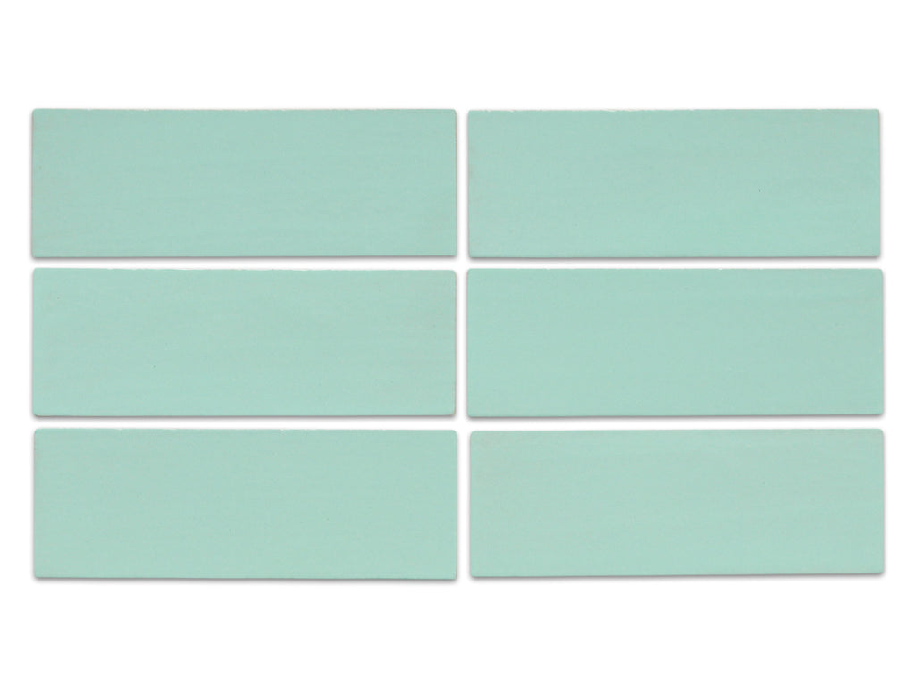 3"x8" Subway Tiles - Mint Green | Handmade Subway Tiles | Mercury Mosaics