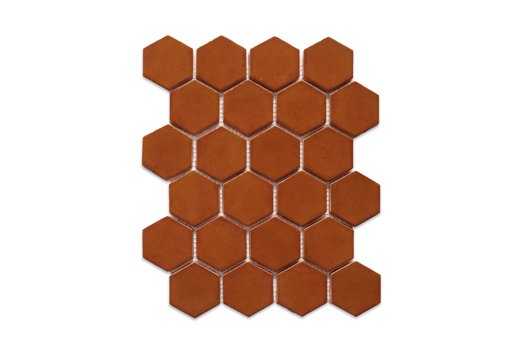 Small Chestnut Honeycomb Hexagon Tiles for Sale | Mercury Mosaics
