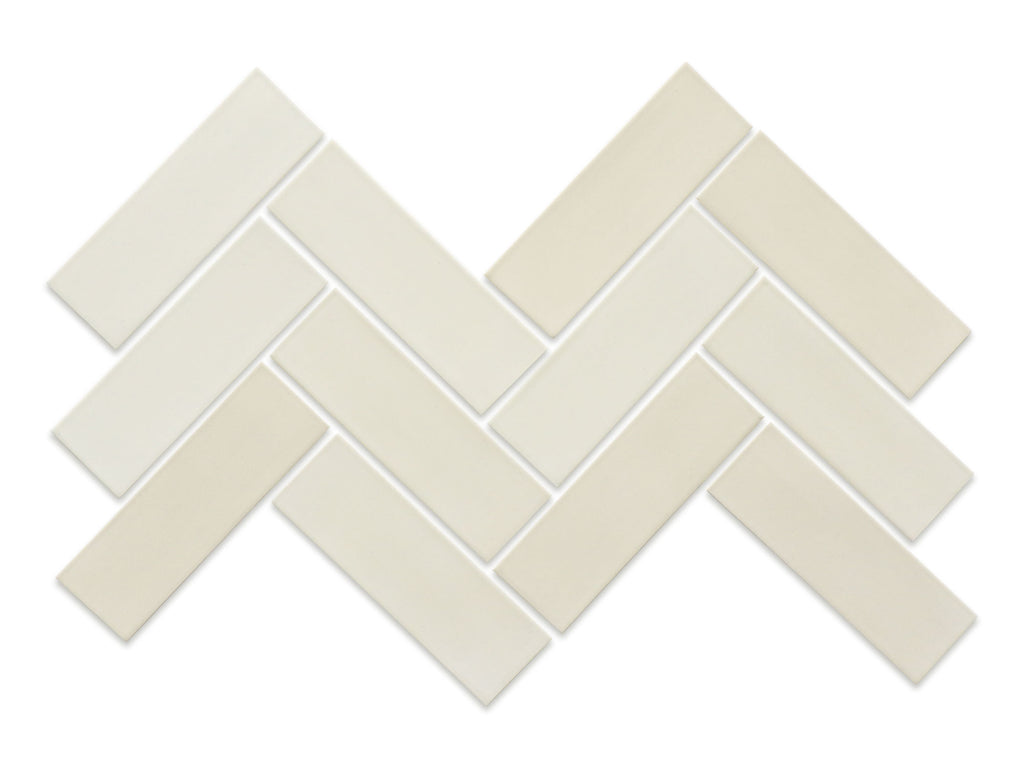 2"x6" Linen Herringbone Mosaic Tile | Mercury Mosaics