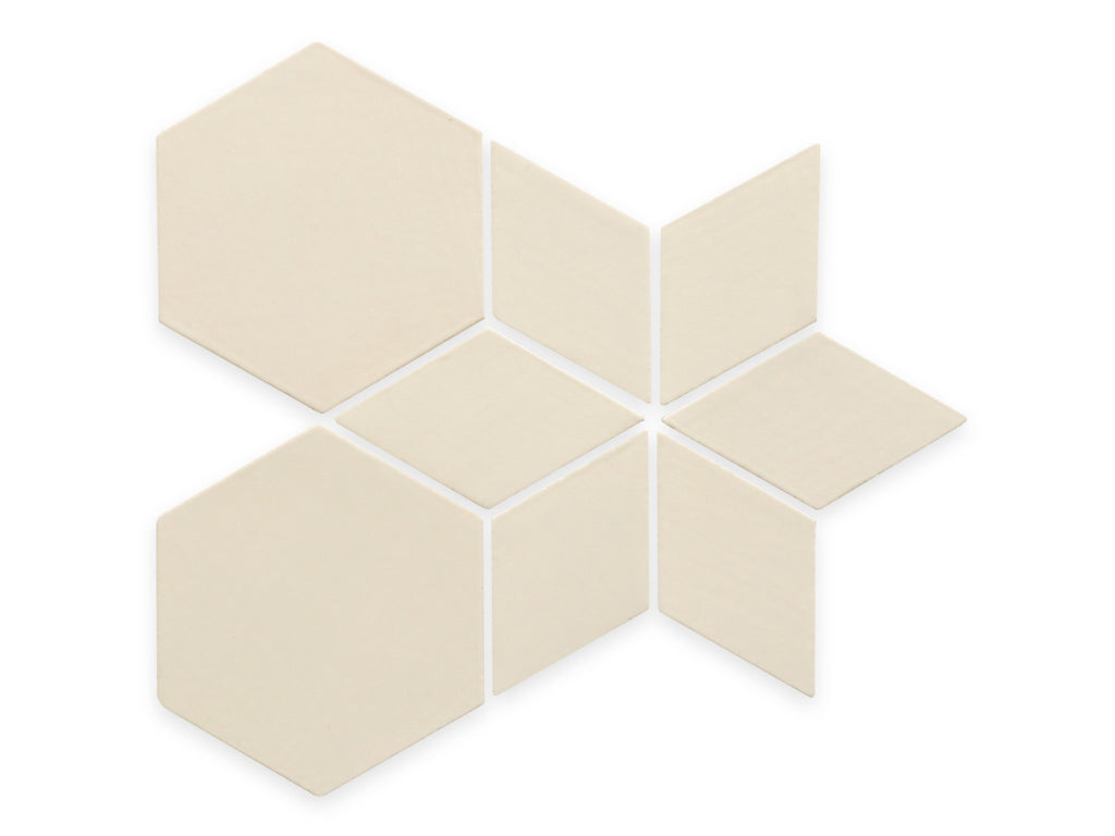 Off-white Geo-Star Pattern Ceramic Tile | Shop Mercury Mosaics