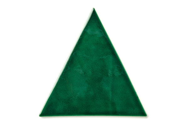 Large Emerald Green Triangle Tiles | Handmade by Mercury Mosaics