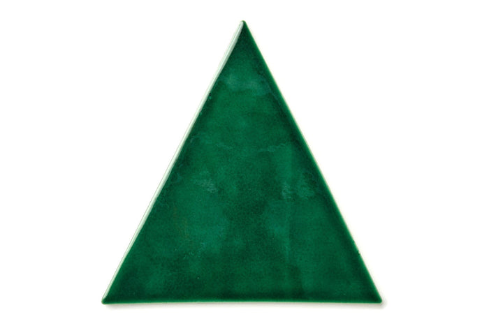 Large Emerald Green Triangle Tiles | Handmade by Mercury Mosaics