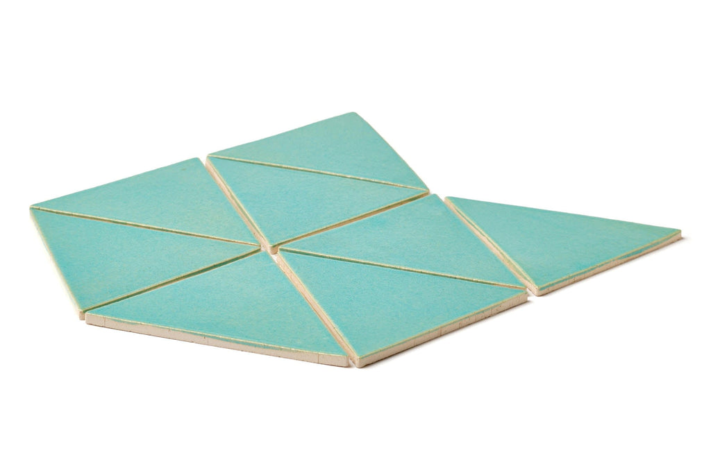 Large Sky Blue Color Triangle Tiles | Mercury Mosaics
