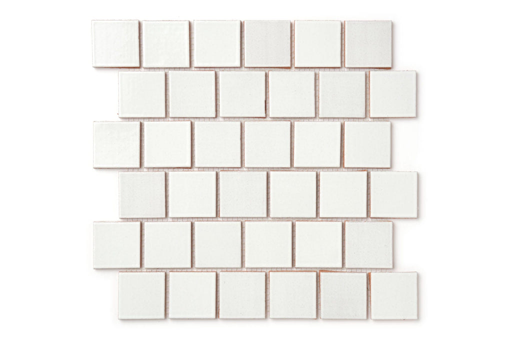 2"x2" White Staggered Tile | Shop Mercury Mosaics Tile