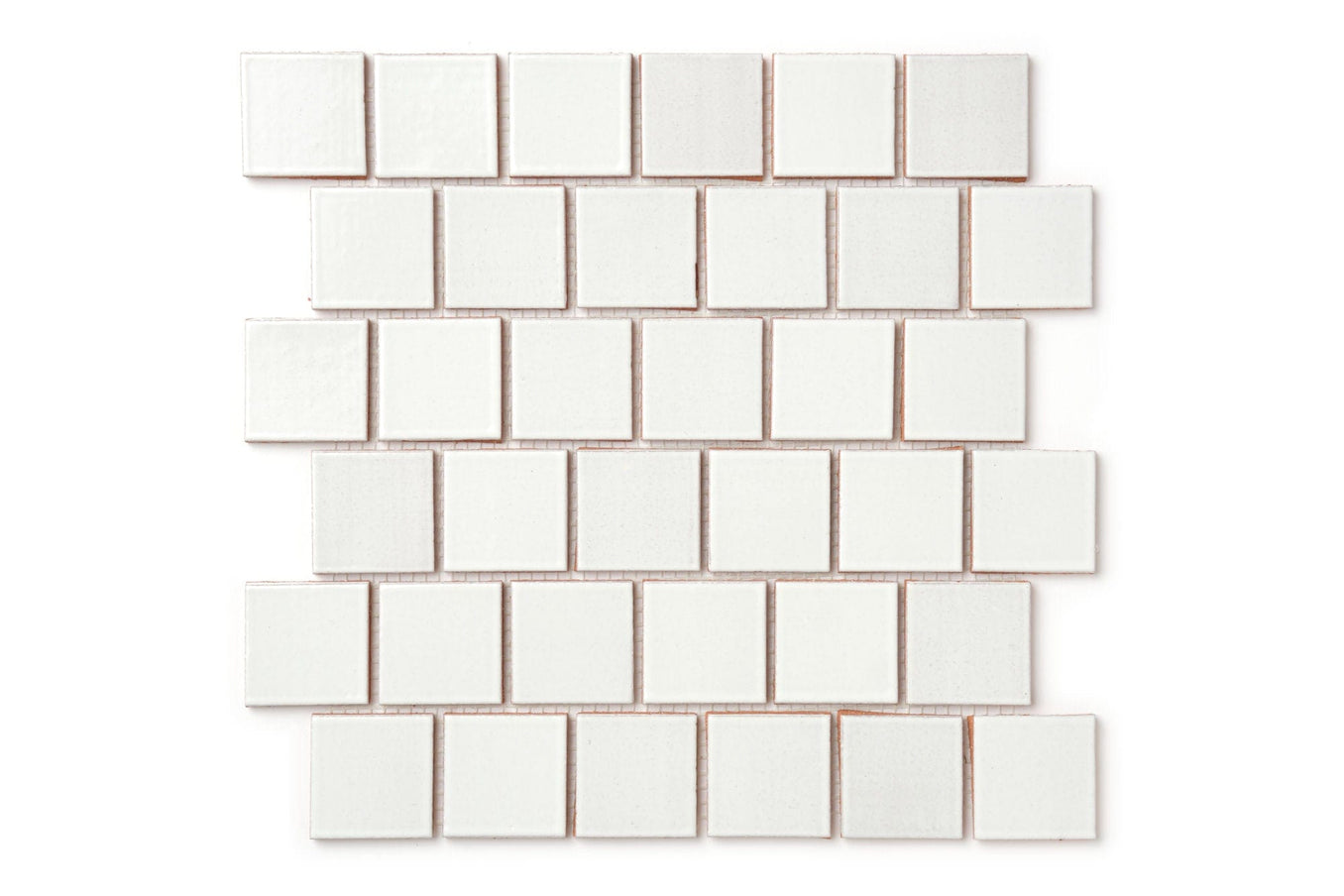 2"x2" White Staggered Tile | Shop Mercury Mosaics Tile