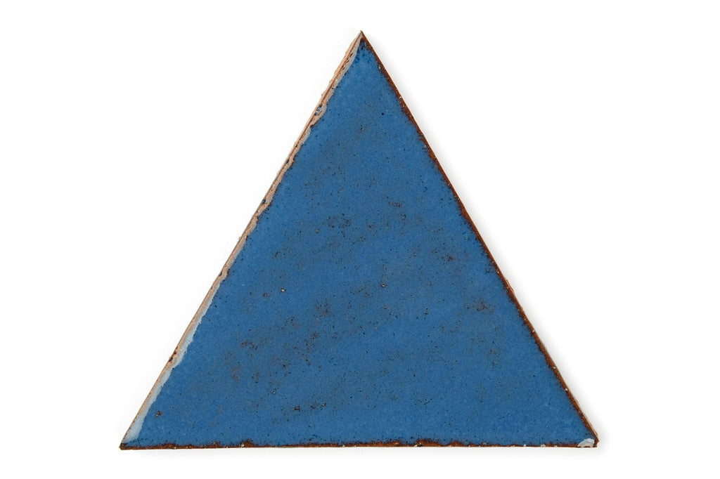 Small Sapphire Blue Triangle Tiles | Handmade by Mercury Mosaics