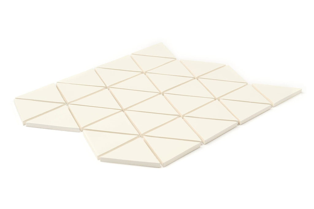 Small Matte White Triangle Tiles | Mercury Mosaics