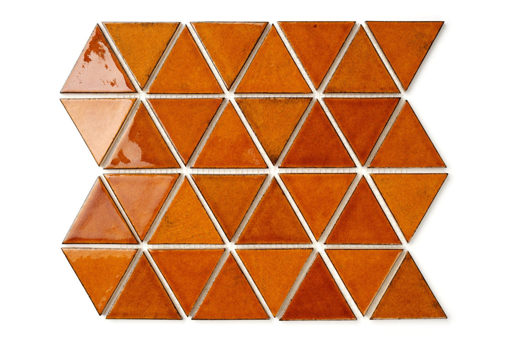 Small Amber Triangle Tiles | Mercury Mosaics