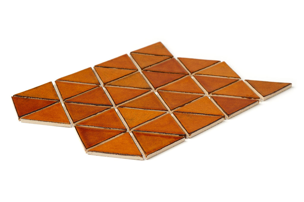 Small Amber Triangle Tiles | Mercury Mosaics