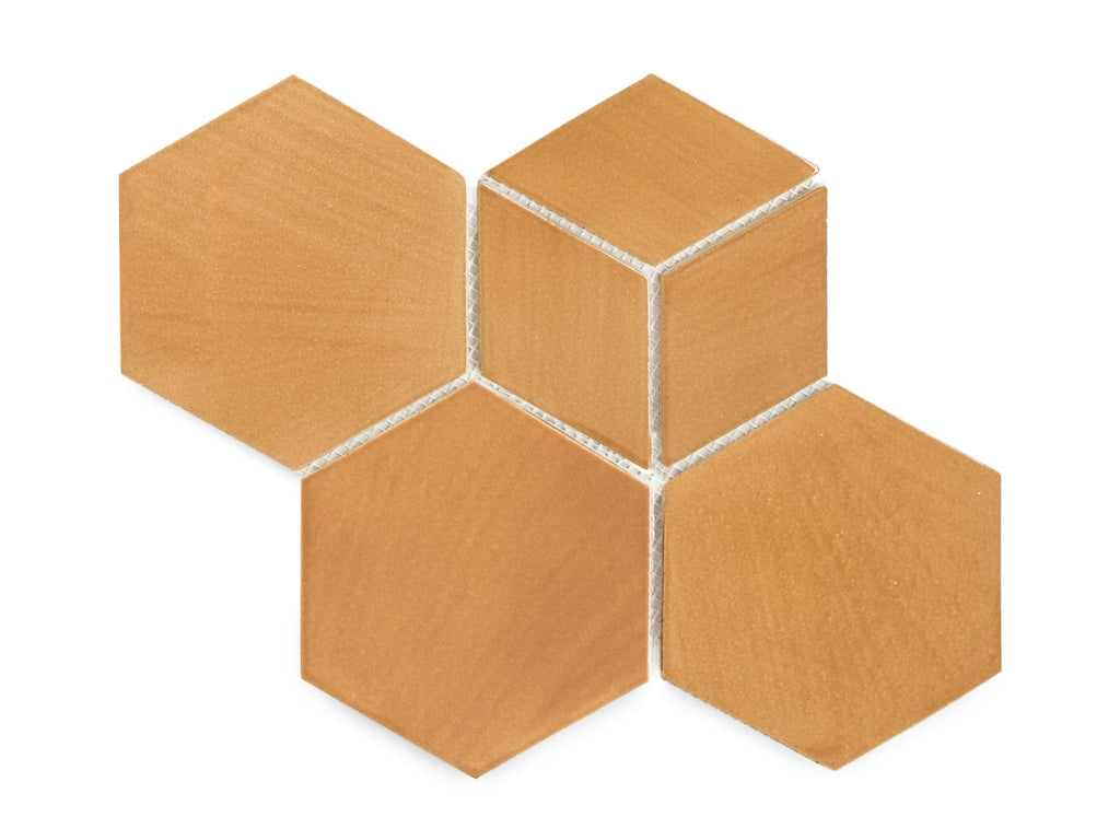 Cider Brown Geo-Hex Pattern | Handmade Tile by Mercury Mosaics