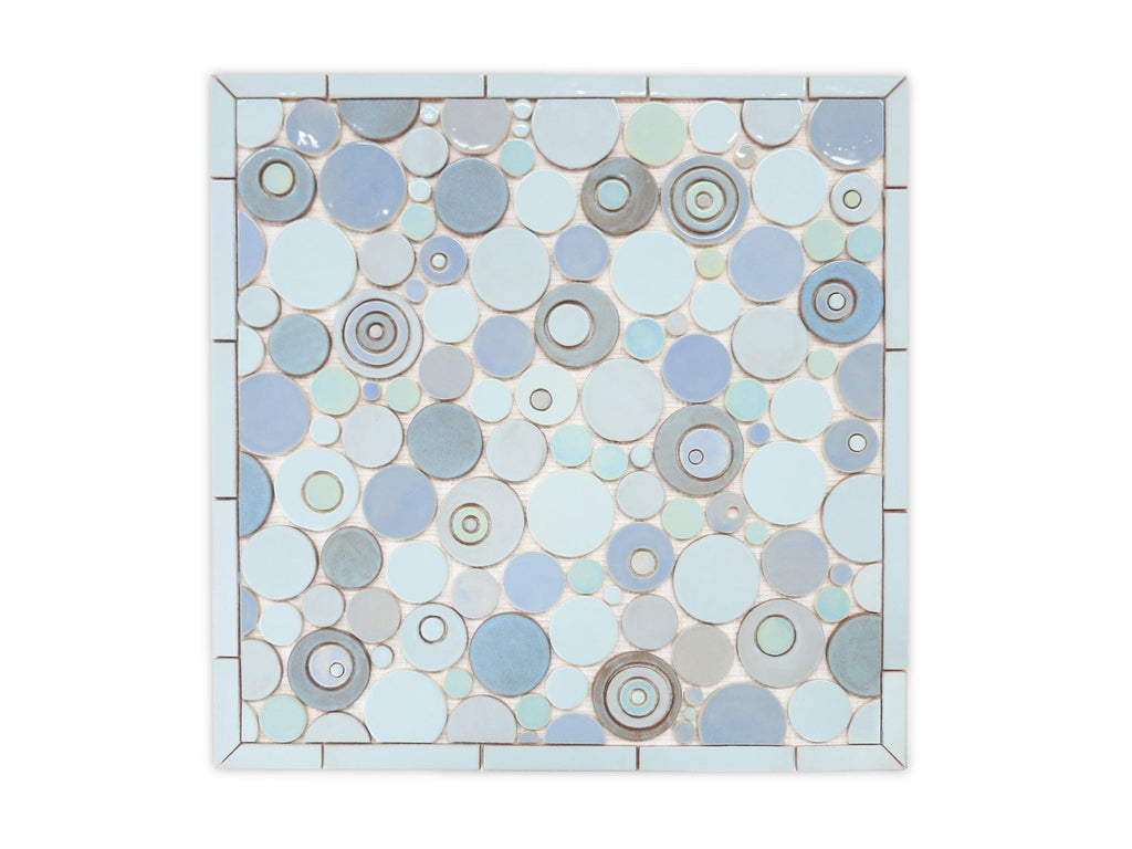 26"x26" Stove Backsplash Tile | Light Blue Bubble Tiles – Mercury Mosaics