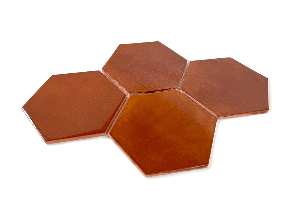 Large Chestnut Hexagon Tile | Hexagon Wall Tiles | Mercury Mosaics