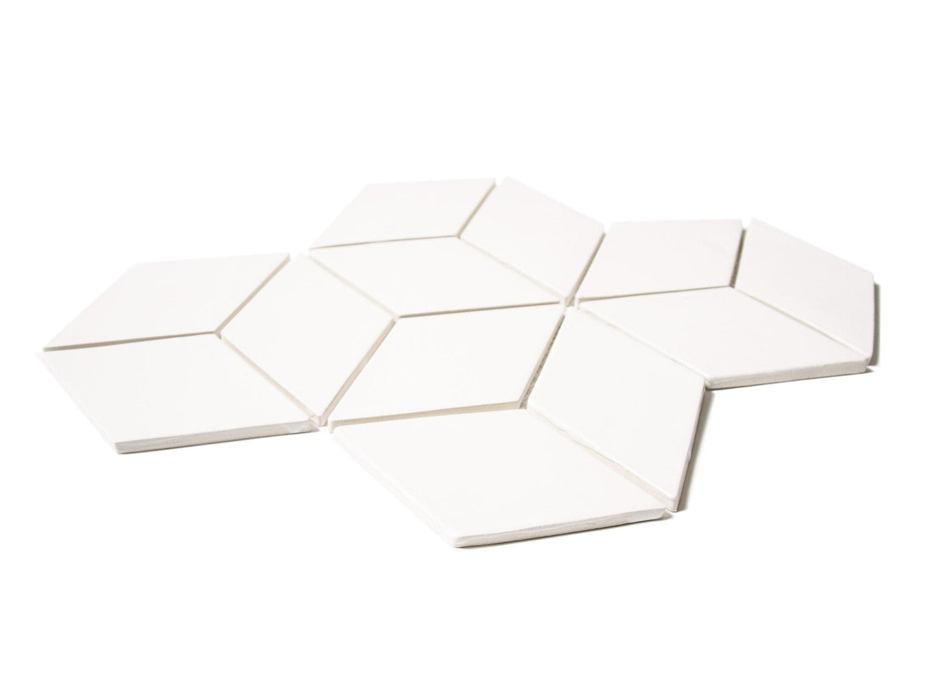 White Medium Diamond Wall Tiles | Mercury Mosaics