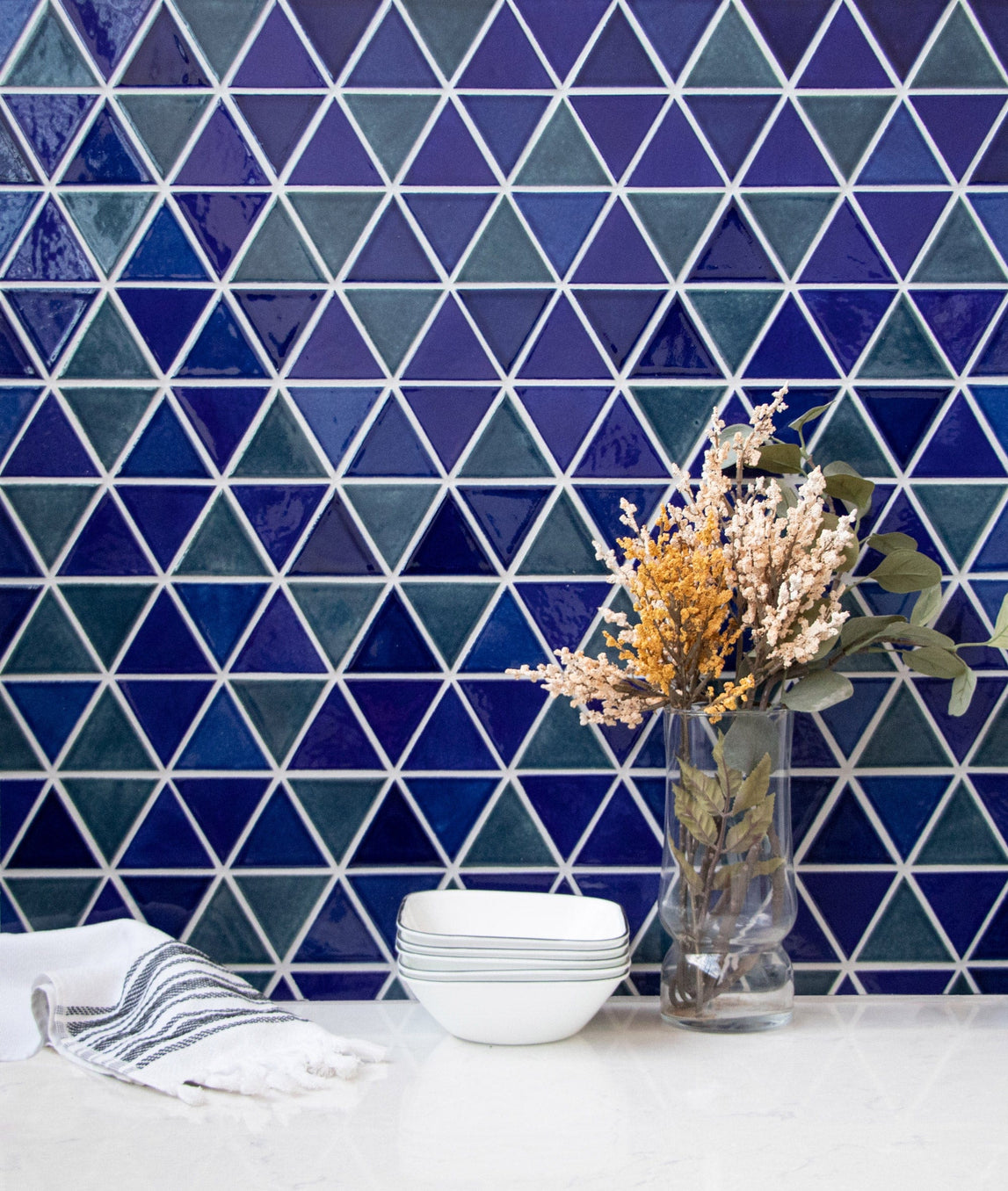 Blue Multi Tone Ceramic Tiles | Mercury Mosaics